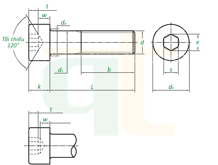 Tiêu Chuẩn Kích Thước Bulong ISO 4762 - Bulong Quang Thái